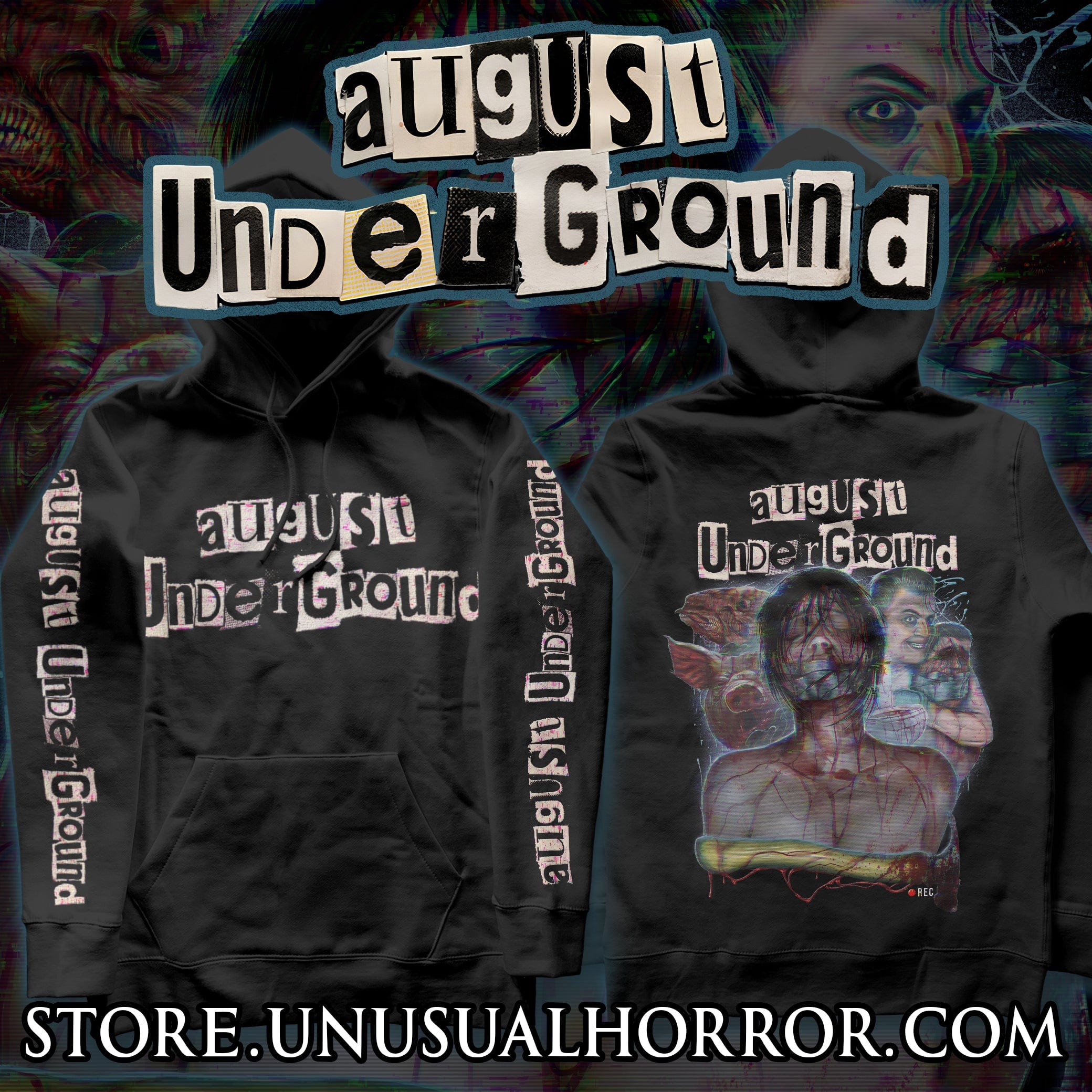 August Underground Glitch Hoodie | Unusual Horror